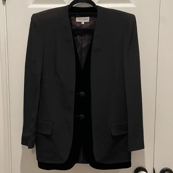Giorgio Armani | Jackets & Coats | Giorgio Armani Black Blazer With ...